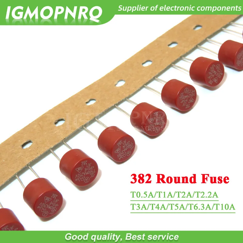 100PCS Cylindrical Fuses T0.5A 500mA 1A 1.6A 2A 2.5A 3.15A 4A 5A 6.3A ...
