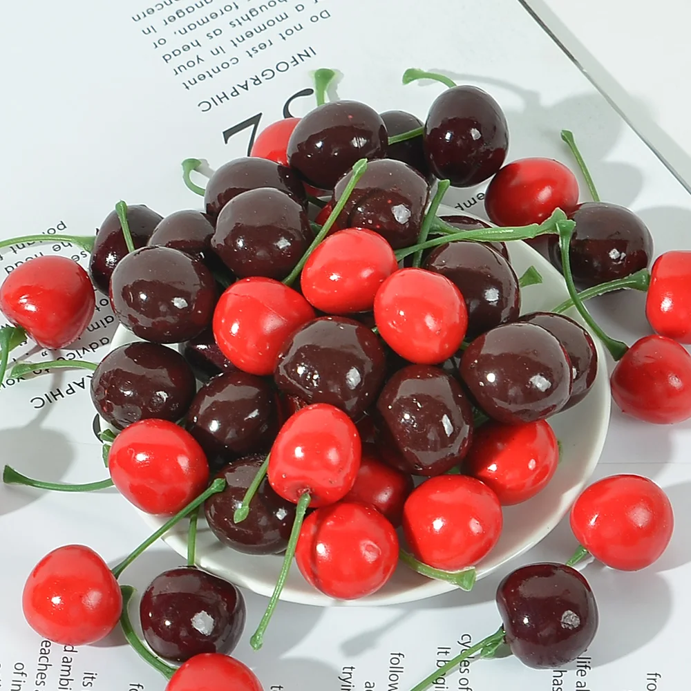 20/100pcs Mini Artificial Simulation Fruit Cherry Foam Plastic Fake ...