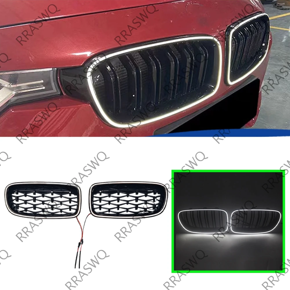 Car LED Front Kidney Grille Grill With Light Strip For BMW 3 Series F30 ...