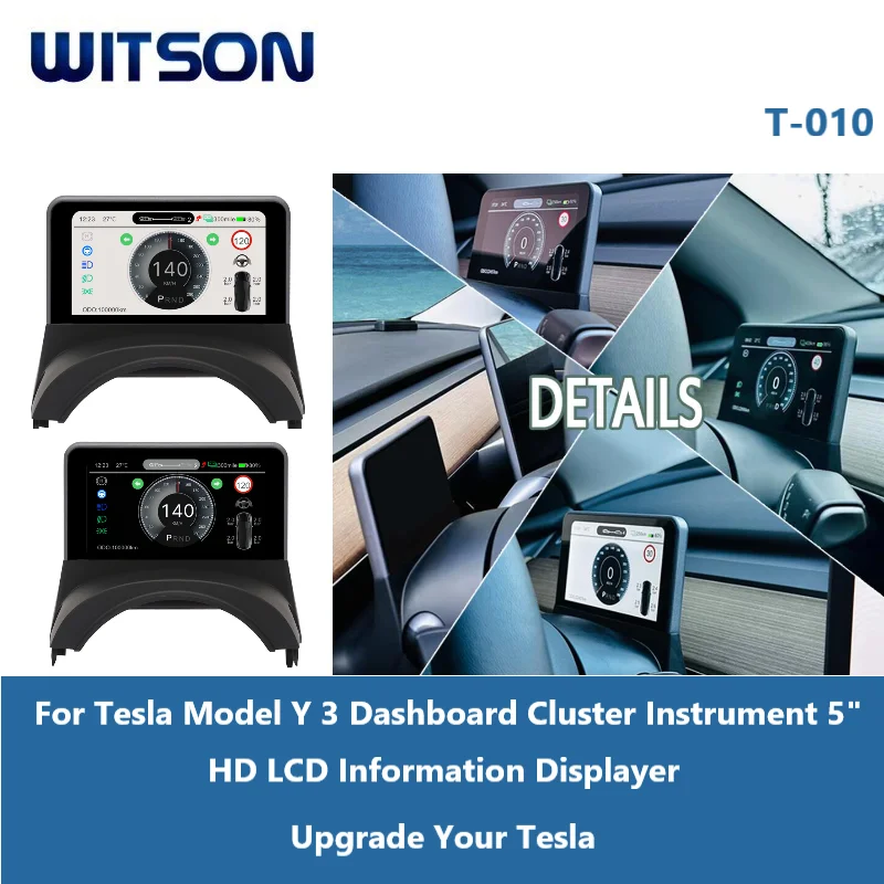 WITSON 5" HD LCD Information Displayer For Tesla Model Y 3 Dashboard ...