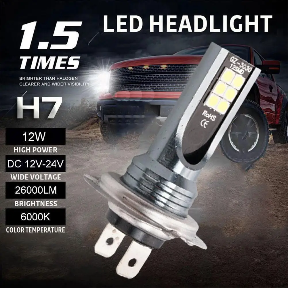 H7 LED Headlight Bulb H1 H3 H7 H4 H11 12V 26000LM High Power LED Car ...