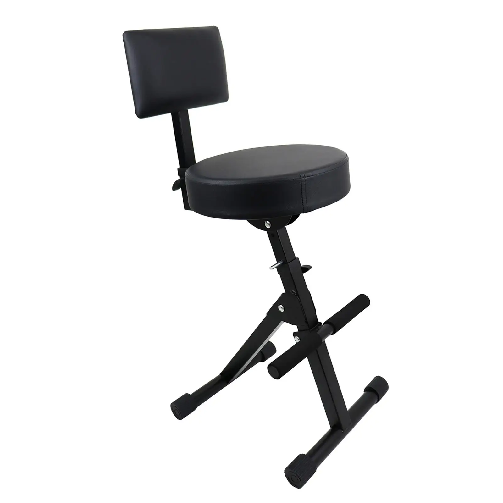 Guitar Stool with Backrest Musician Chair Portable Padded Seat Folding ...