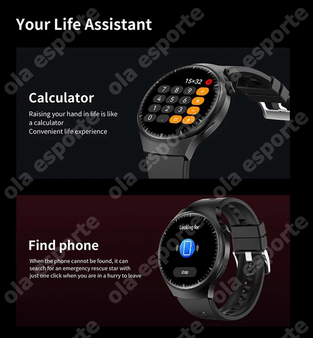 SmartWatch AMOLED Color Screen High-Precision GPS Turn Wrist Shine ...