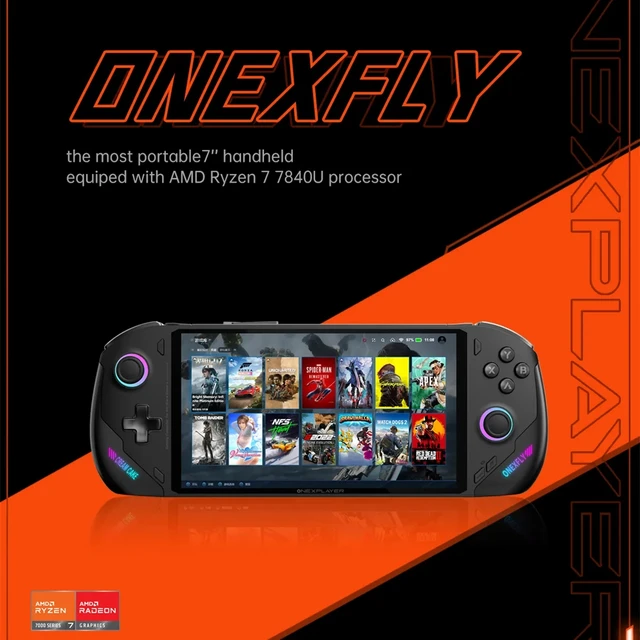 OneXplayer OneXfly AMD Ryzen 7 7840U 7″ Handheld PC Video Game Console ...