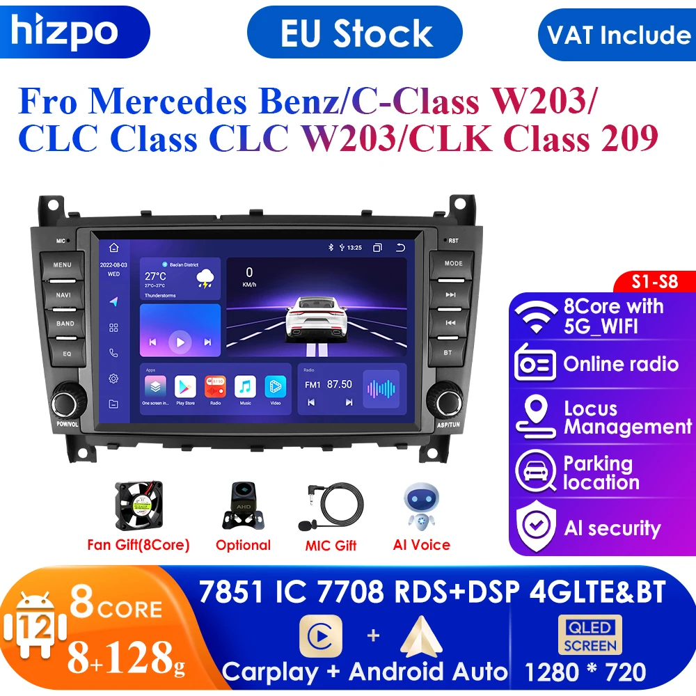 4G LTE Carplay Radio samochodowe z androidem GPS dla Mercedes Benz ...