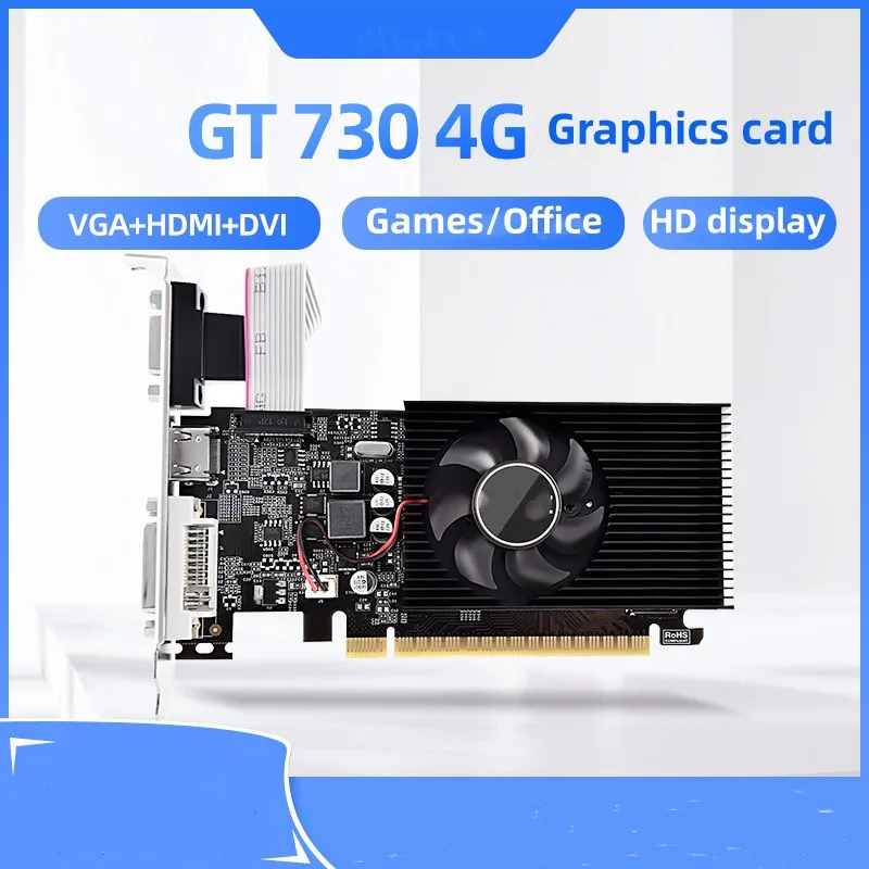 GT730 4GB DDR3 128Bit Graphics Card with HDMI VGA DVI Port PCI-E2.0 16X ...