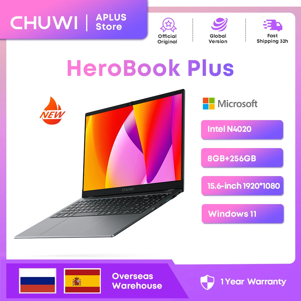 CHUWI HeroBook Pro/Plus Laptop 8GB RAM 256GB SSD Intel Celeron N4020 ...