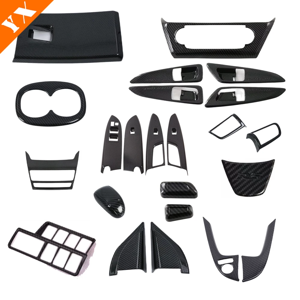 Car-Carbon-Trim-Interior-Moulding-Window-Lift-Center-Console-Panel ...