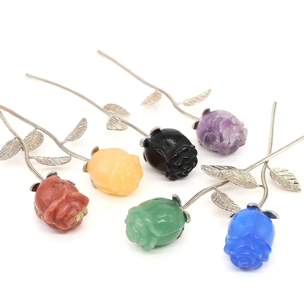 Natural-Stone-Rose-Flower-Crafts-Reiki-Healing-Crystal-Carved-Gemstone ...