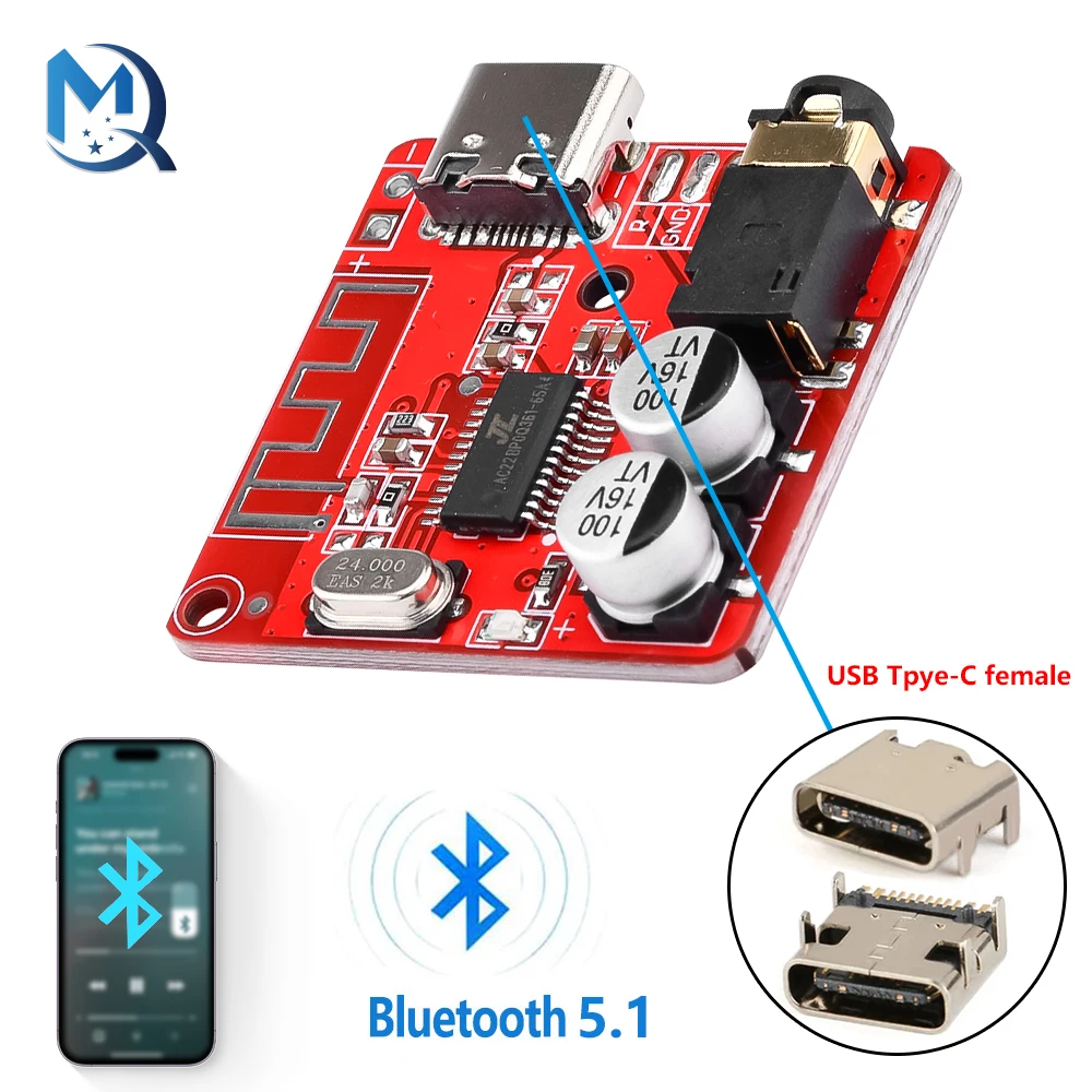 New-Type-c-Bluetooth-5-1-Audio-Receiver-Board-MP3-Audio-Decoding ...