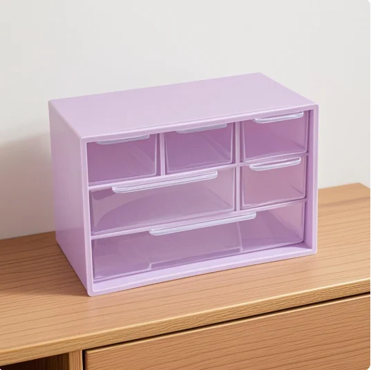 Multifunctional Transparent Six Grid Drawer Storage Box Multi-layer ...