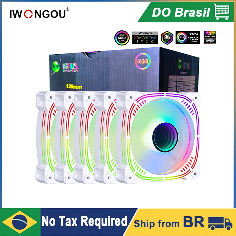 IWONGOU-Ventilador Refrigerador para Computador, Fãs AR12Pro, Controlador Aura Sync, RGB, Kit ...