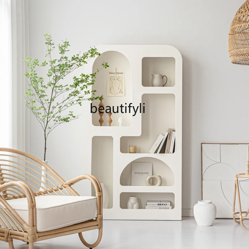 zqBookshelf-Light-Luxury-Floor-Bookcase-Shelf-Cave-Cabinet-Modern ...