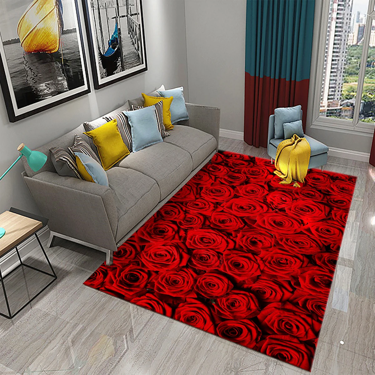 Multicolor Rose Flower Carpet for Lovers Bedroom Decor Rugs Living Room ...