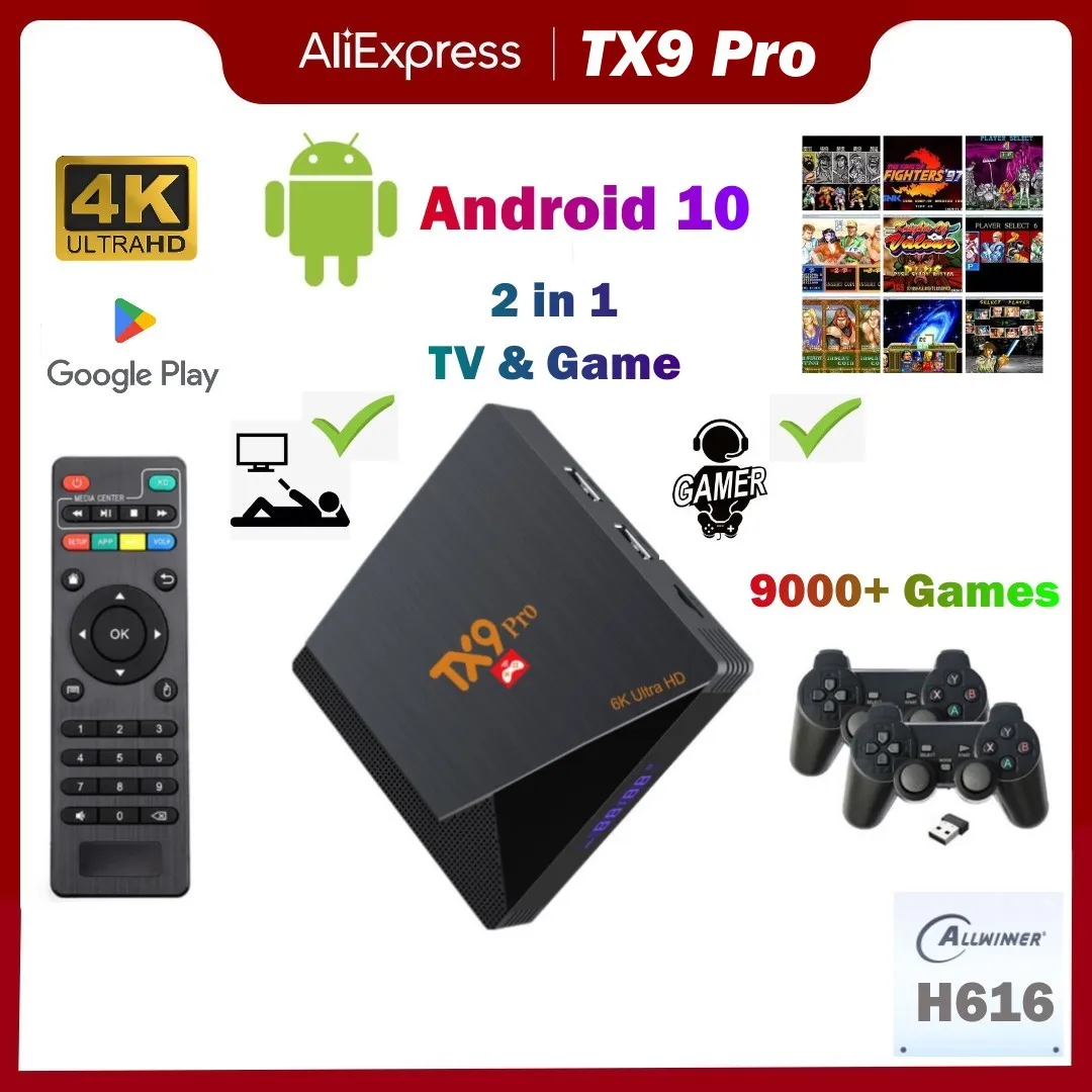 TV Box TX9 Pro, Android 2023, 4K, Ultra HD, Wifi, 10,0G y 2,4G, 1 GB de ...