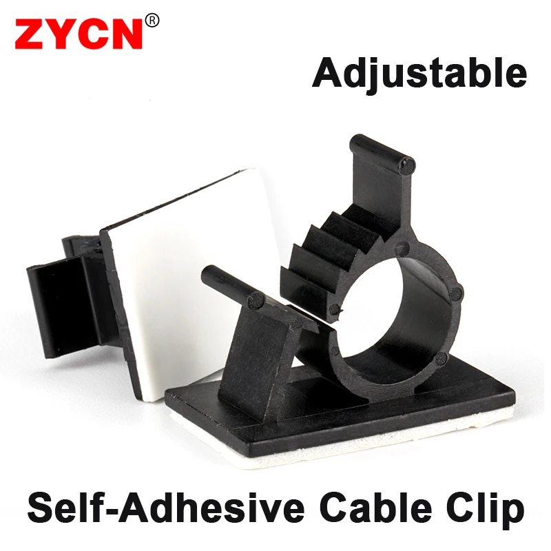 10pcs Cable Organizer Clips Adjustable Ties Mounts Self-adhesive Wire ...