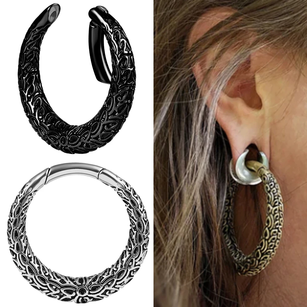 Vanku-2PCS-Ear-Gauges-Vintage-Pattern-Ear-Weights-for-Stretched-Ear ...