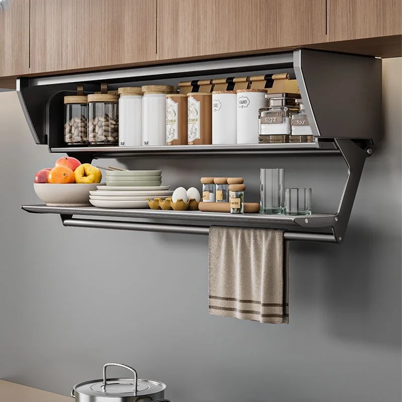 Extendable-Kitchen-Shelf-2-Tier-Adjustable-Cabinet-Shelf-Wall-Mounted ...