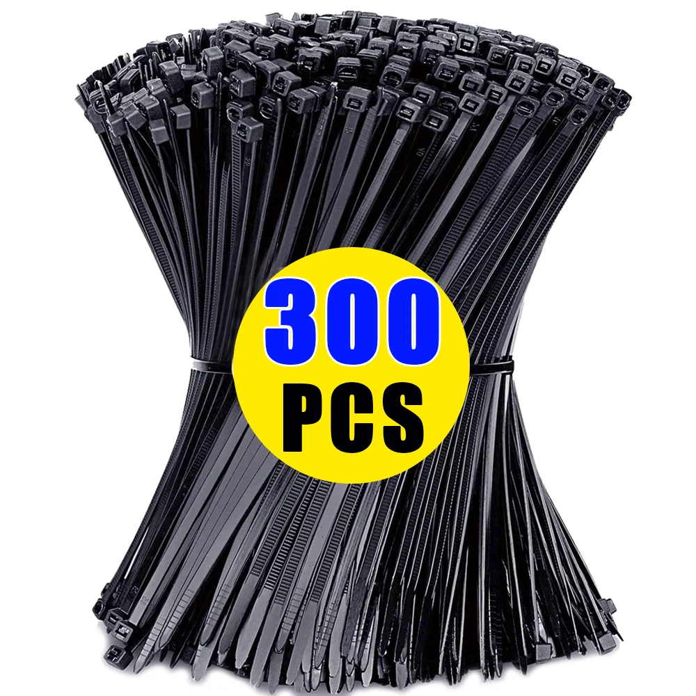 300-100Pcs-Plastic-Nylon-Cable-Ties-Detachable-Self-locking-Cord-Ties ...