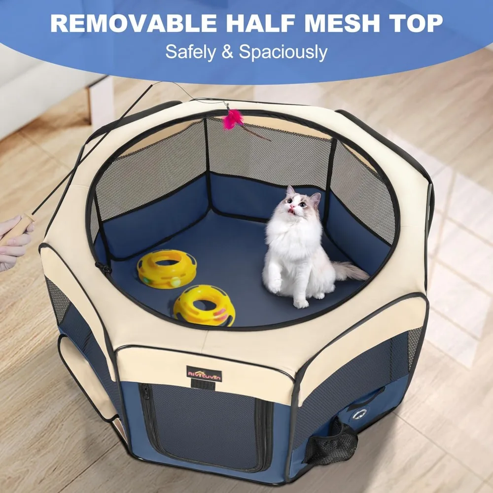 Dog-Playpen-Cat-Playpen-Foldable-Pet-Playpen-with-Carrying-Case ...