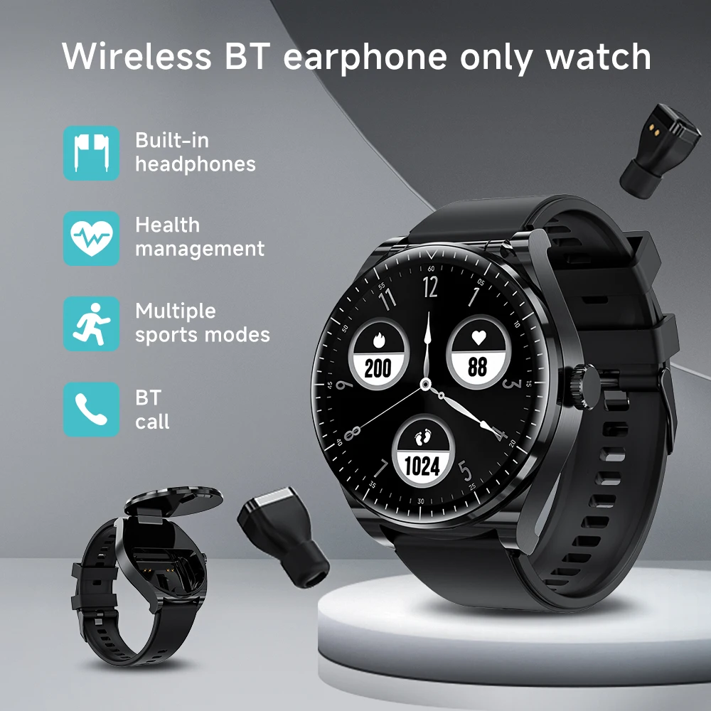 New-TWS-2-in-1-Smartwatch-Wireless-Bluetooth-Dual-Earphone-Fitness ...
