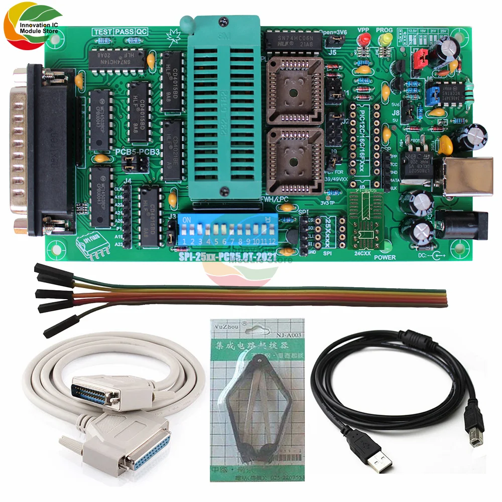 SPI 25XX PCB5.0T 마더 보드 BIOS 프로그래머 다기능 범용 EPROM Writer 지원 0.98d12 PLCC32 + SOIC 8 핀 어댑터 ...