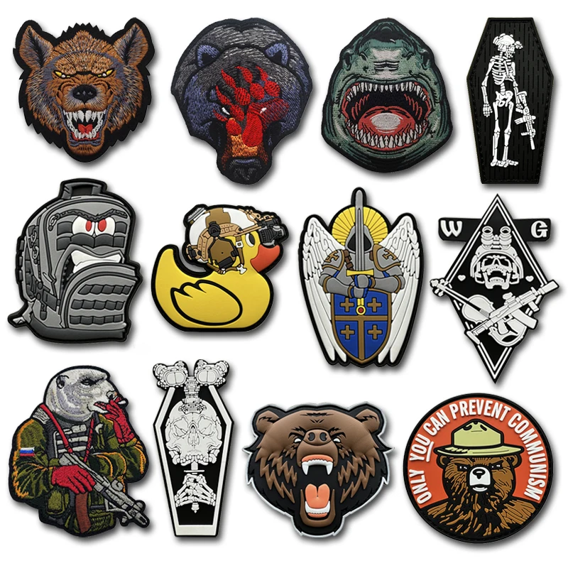 Military-Tactical-Bear-Spoof-backpack-embroidery-patch-luminous-PVC ...