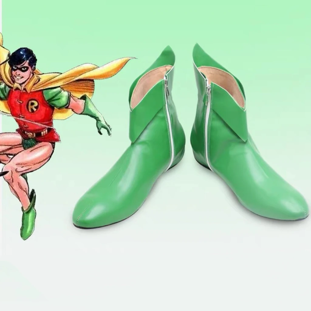 Robin Movie Boy Wonder Cosplay Shoes Green Halloween Cosplay Robin ...