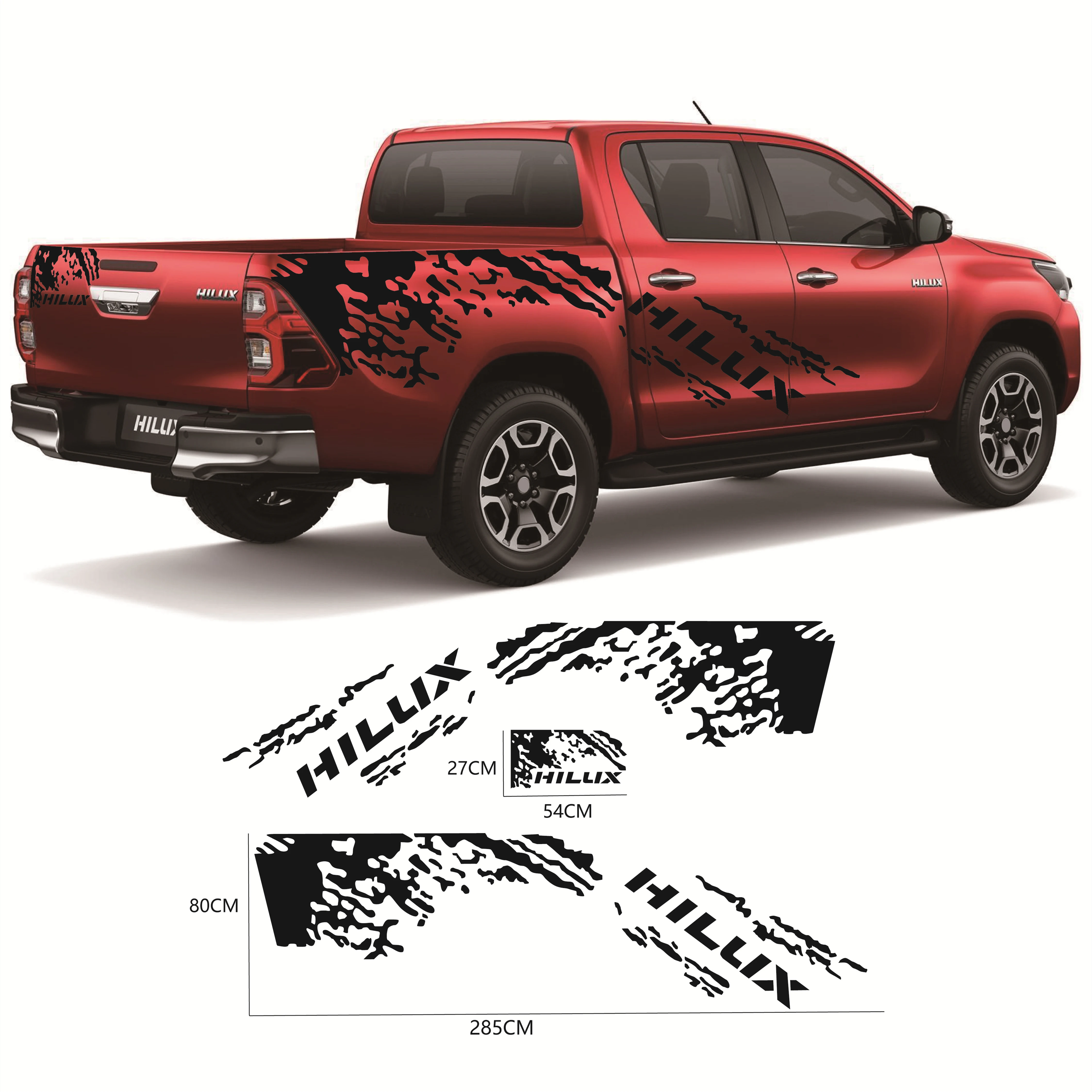 2PCS-Pickup-Body-Side-Stripe-Vinyl-Stickers-Apply-for-Toyota-Hilux-Revo ...