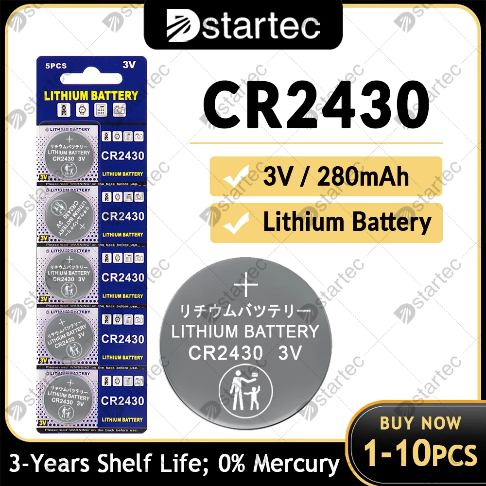 NEW-CR2430-3V-Lithium-Battery-CR-2430-DL2430-BR2430-280mAh-Button-Coin ...