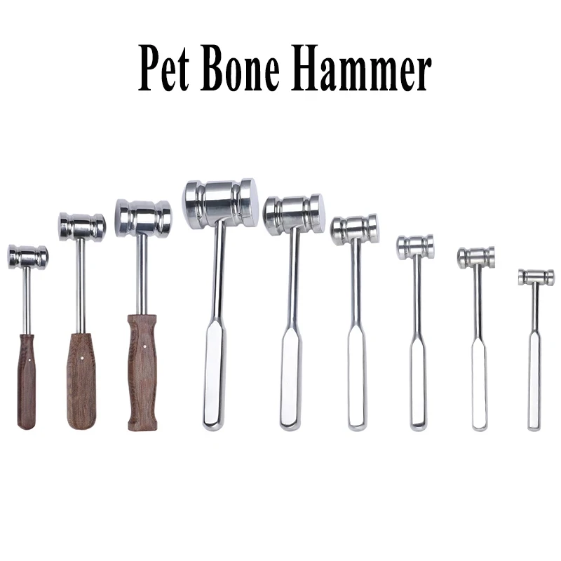 1 PC Double-headed Pet Bone Hammer Stainless Steel Handle Small Animals ...