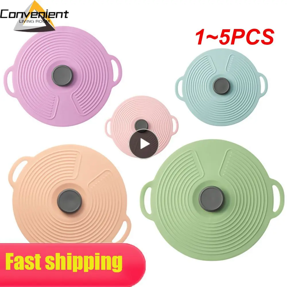 1-5PCS-Reusable-Self-Sealing-Lid-Silicone-Stretch-Lids-Universal-Lid ...