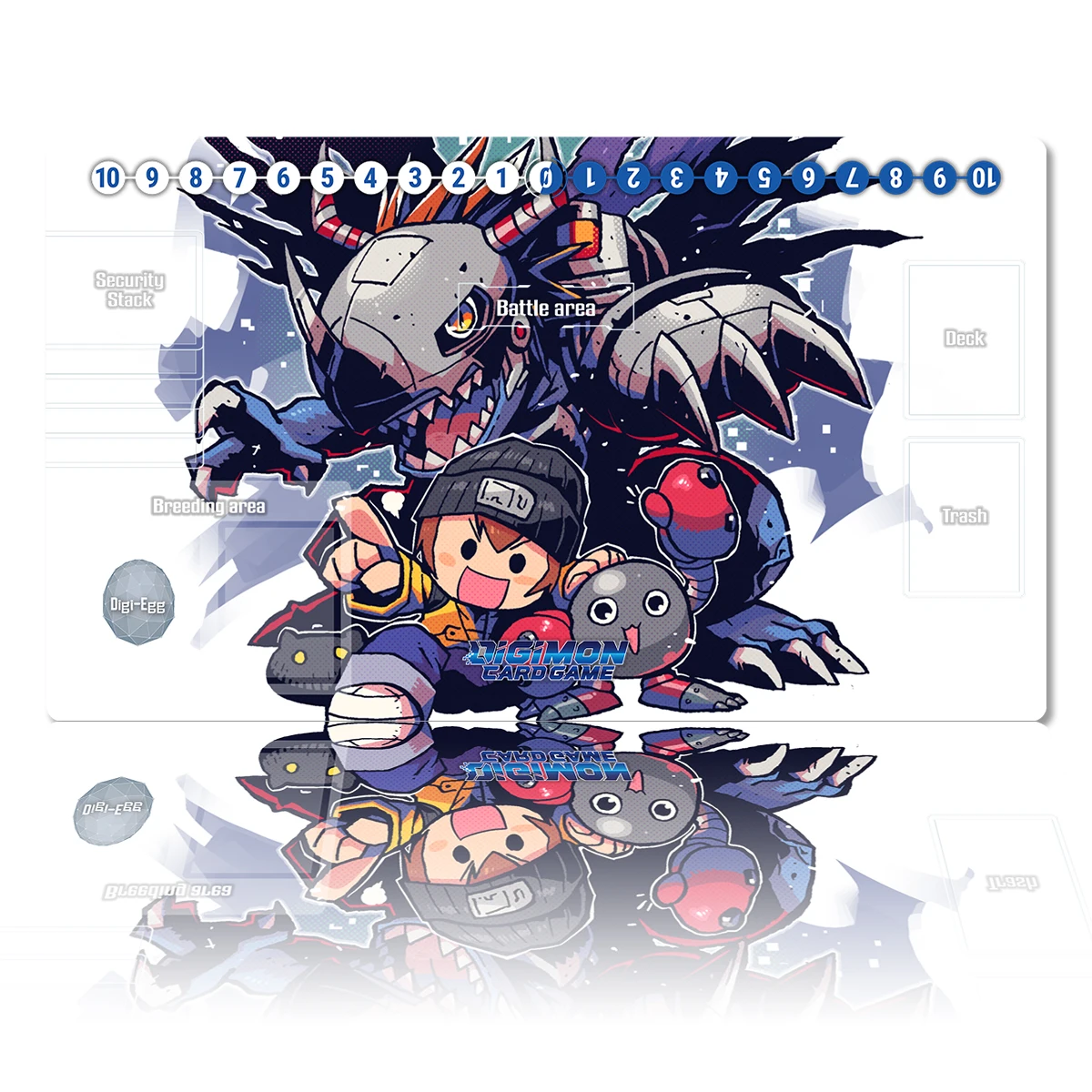 Digimon Playmat Metal Greymon DTCG CCG Trading Card Game Board Game Mat ...