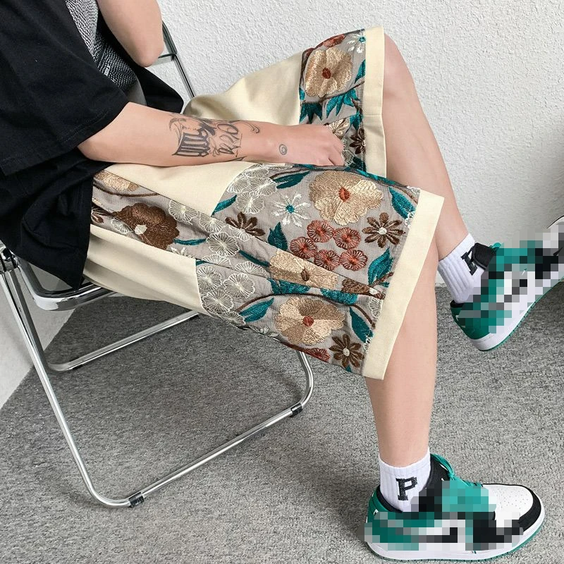 Embroidery-Shorts-Gym-Men-s-Summer-Fashion-Creative-Fifth-Pants-Plus ...