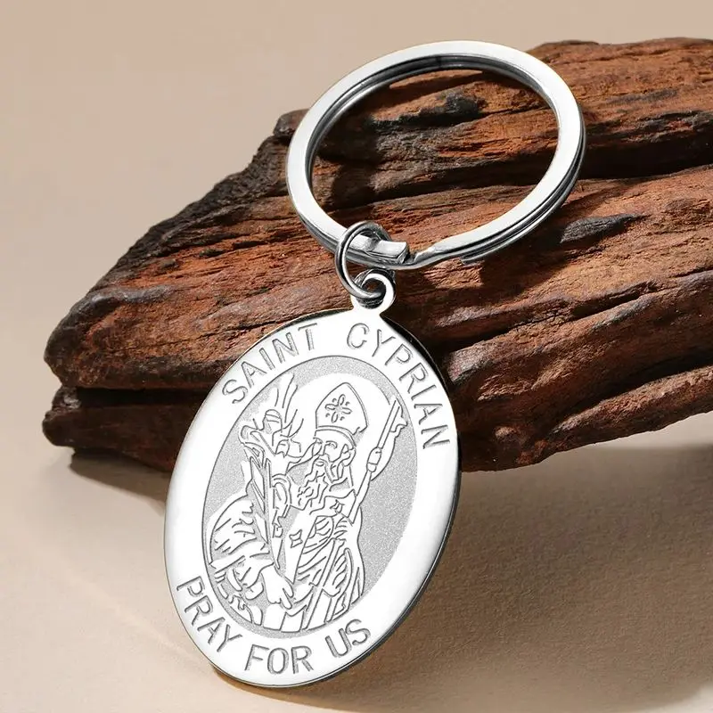 Dawapara-Saint-Cyprian-Medal-Keychain-Religious-Catholic-Protection ...
