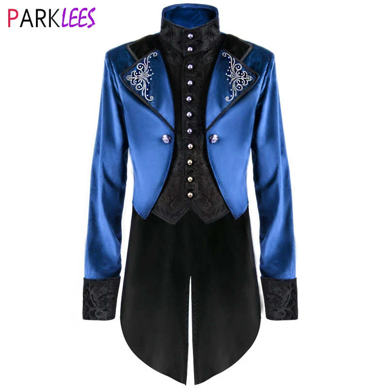 Royal Blue Jacket Men | Jacket Men Victorian | Blue Jacket Uniform ...