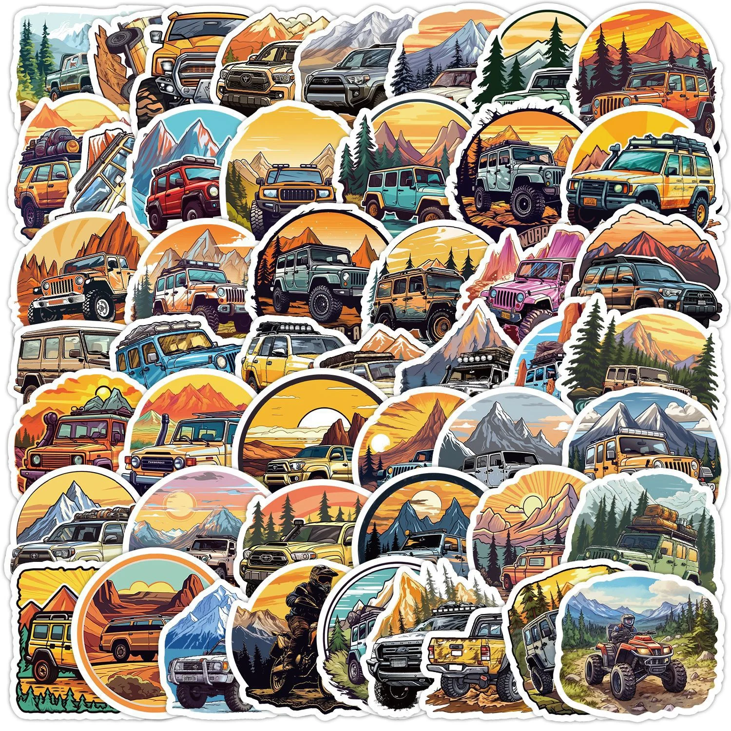 10-50PCS-Cool-Mountain-ORV-Off-Road-Vehicle-Car-Stickers-Laptop ...