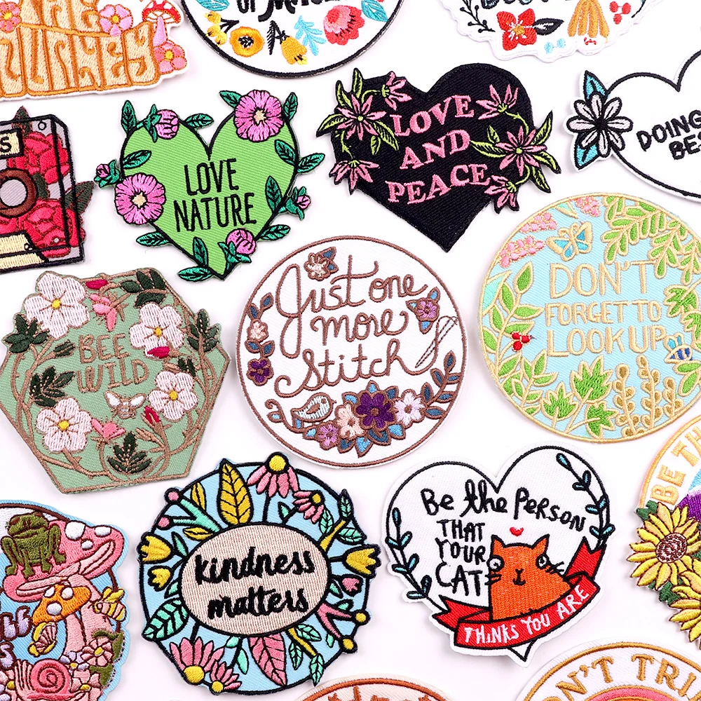 Flowers-Letters-Applique-Embroidered-Patches-Iron-On-Patches-On-Clothes ...