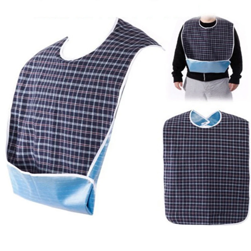 Adult-Waterproof-Adult-Mealtime-Bib-Cloth-Protector-Clothes-Bib-Cook ...
