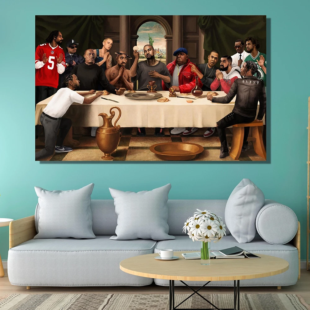 Last Supper Rappers Poster | Wall Painting Living Room | Wall Art ...