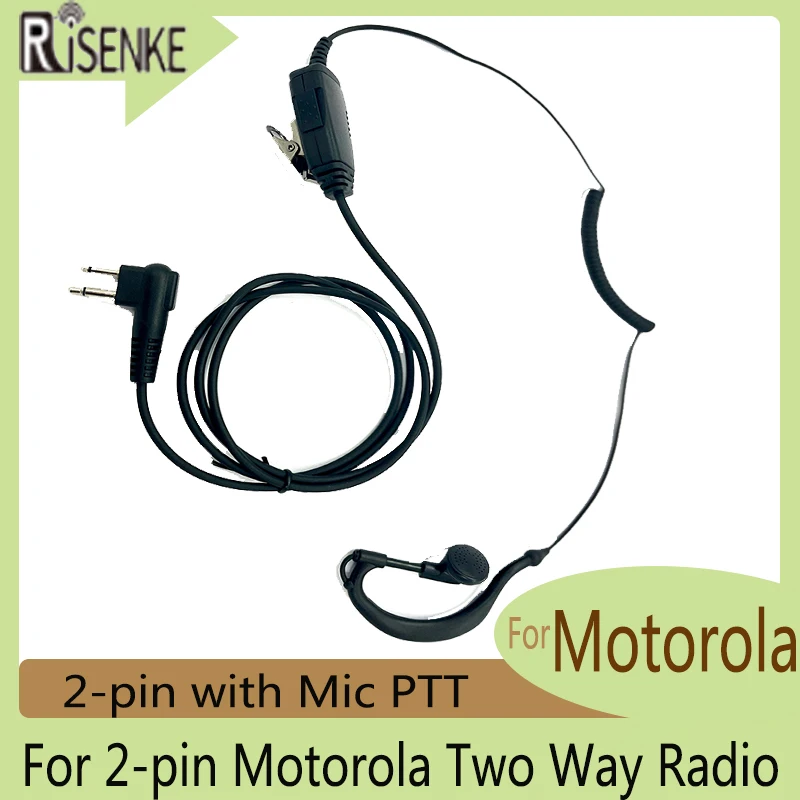 1-Pack-M-Head-Earpiece-Headset-PTT-with-Mic-for2-pin-Motorola-Two-Way ...