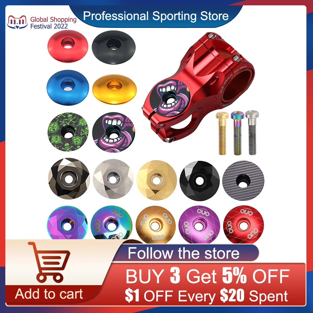 Mountain Bike Diamond Mtb Stem Top Cap Bicycle Headset Cover Rainbow ...