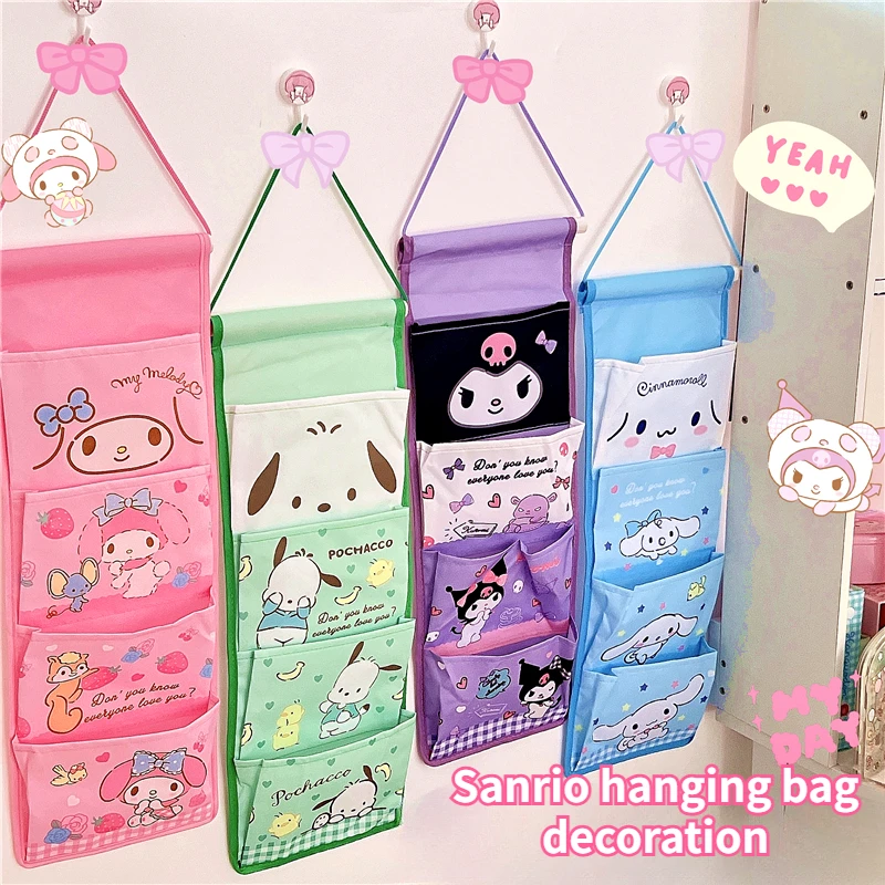 Sanrio-Kawaii-Wall-Hanging-Storage-Bag-Cartoon-Kuromi-My-Melody ...