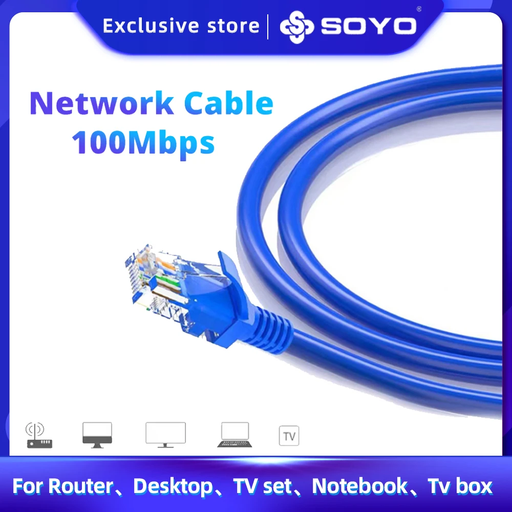 SOYO-Full-New-1M-Network-LAN-Cable-Cat-5e-Channel-UTP-4Pairs-24-AWG ...