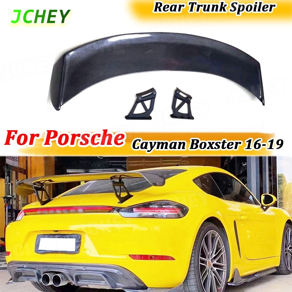 JCHEY Rear Trunk Spoiler Lip Wings Carbon Fiber for Porsche Cayman ...