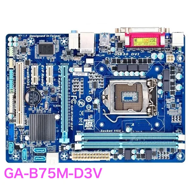 Gigabyte GA-B75M-D3V Desktop Motherboard B75 B75M D3V LGA 1155 DDR3 ...
