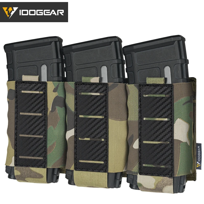 IDOGEAR-Tactical-Mag-Pouch-5-56-Triple-Mag-Carrier-Carbon-fiber-MOLLE ...