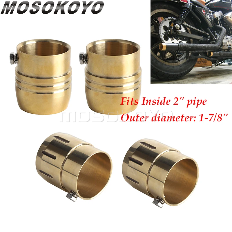 Motorcycle-Brass-1-7-8-2-Exhaust-Muffler-Tip-End-For-Harley-Touring ...