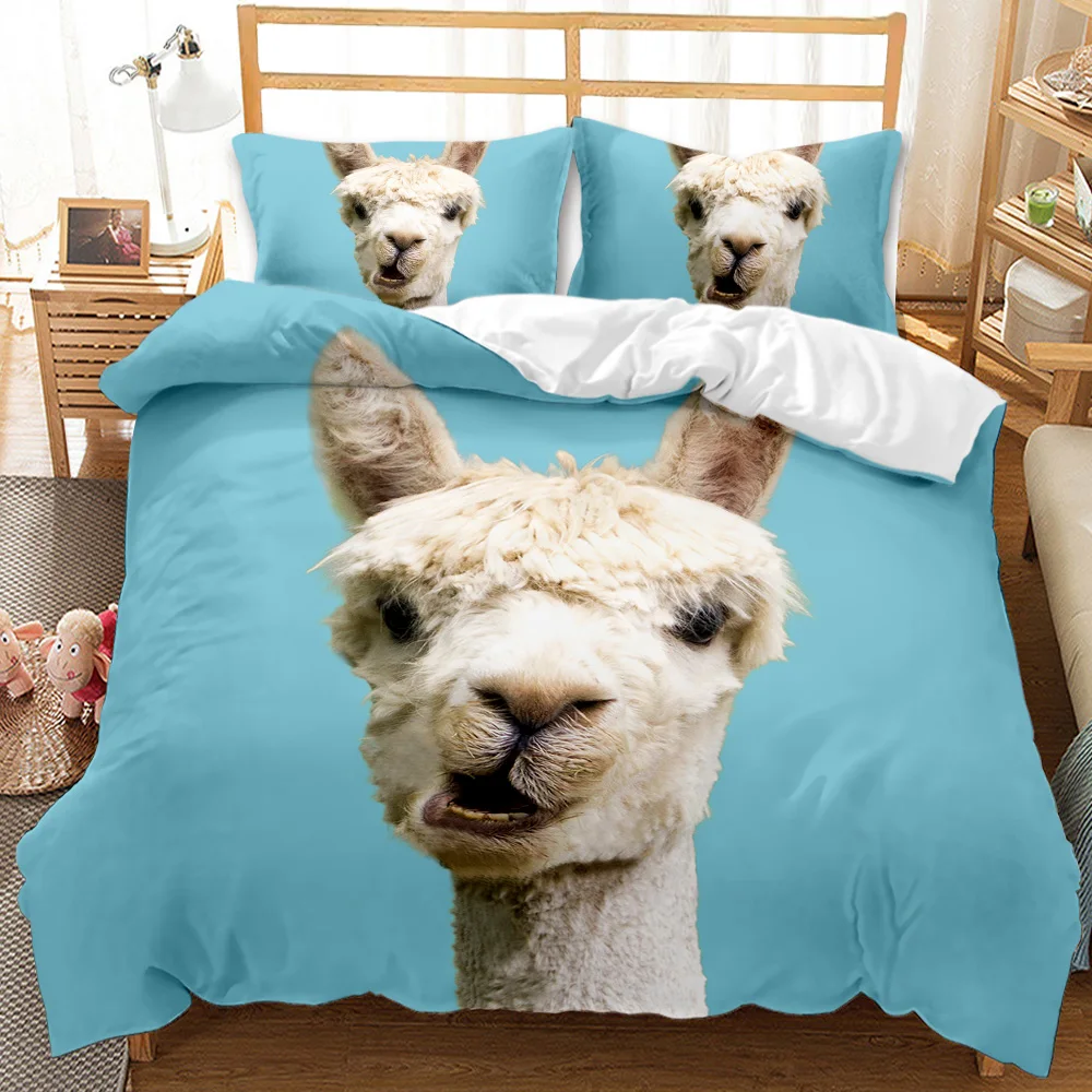 Animal Llama Cute Alpacas Bedding Set Boys Girls Twin Queen Size Duvet ...