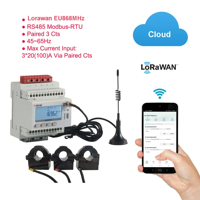4G Wifi Lorawan Iot Vezeték Nélküli 3 Fázisú Intelligens Energiamérő ...
